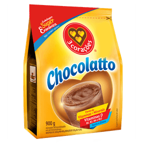 Achocolatado Chocolatto 3 Corações Refil Pacote 900g - 3cpravc